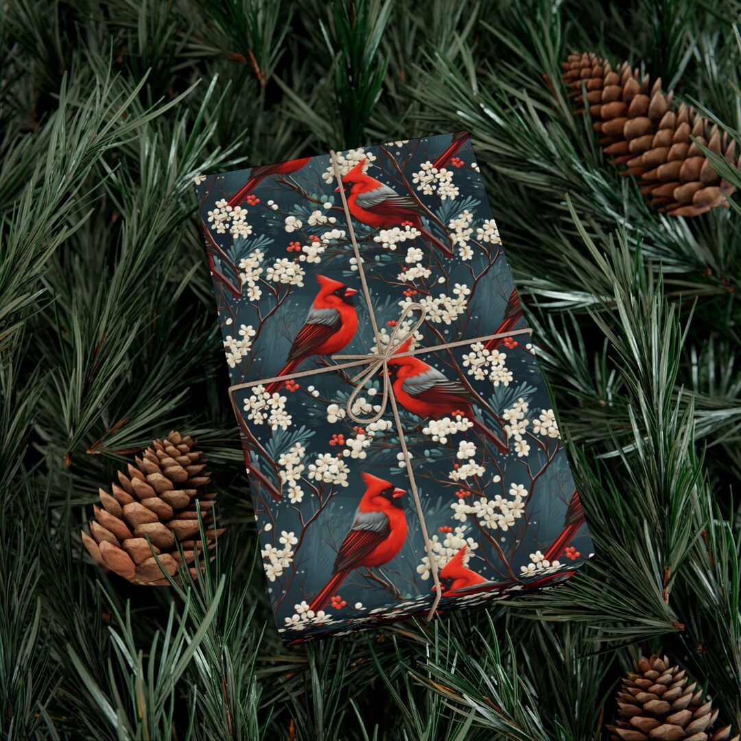 Cardinal Wrapping Paper, Christmas Wrapping Paper, Christmas Cardinal ...