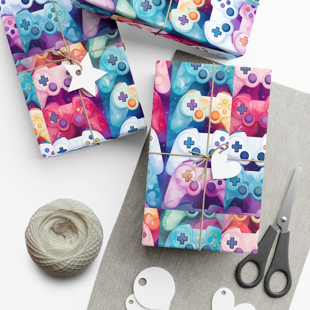 Gamer Wrapping Paper, Gamer Birthday Party Decor, Gaming Wrapping Paper ...