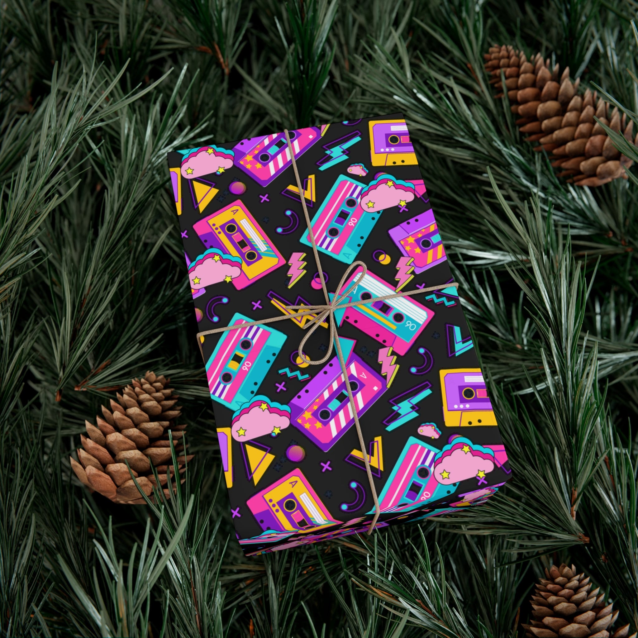 Retro 90s Wrapping Paper, 90s Theme Wrapping Paper, 90s Party Decor ...