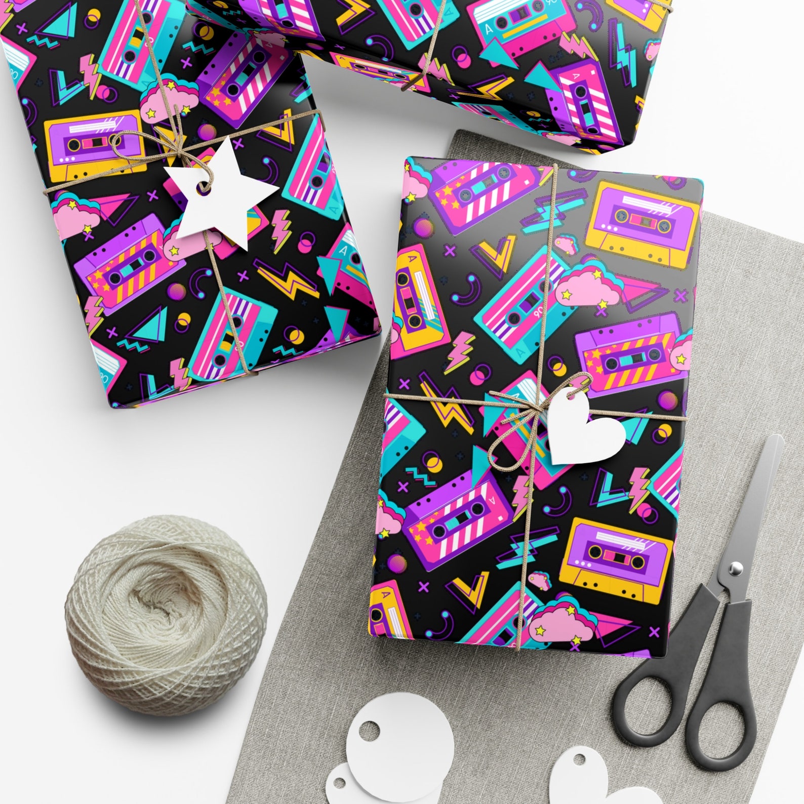 Retro 90s Wrapping Paper, 90s Theme Wrapping Paper, 90s Party Decor ...