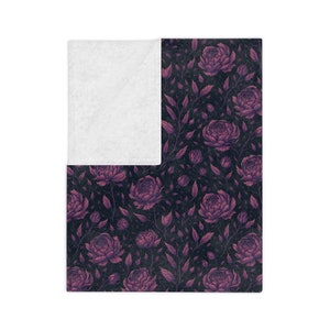 Dark Fall Aesthetic Throw Blanket, Dark Moody Throw Blanket, Dark Peony ...