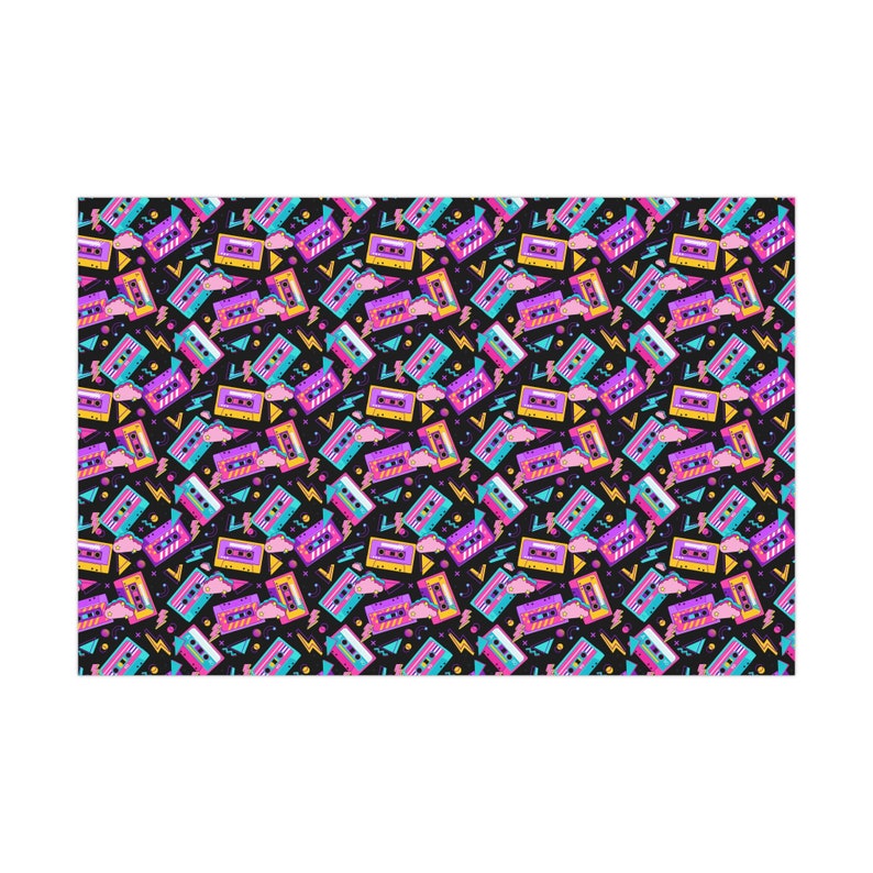 Retro 90s Wrapping Paper, 90s Theme Wrapping Paper, 90s Party Decor ...