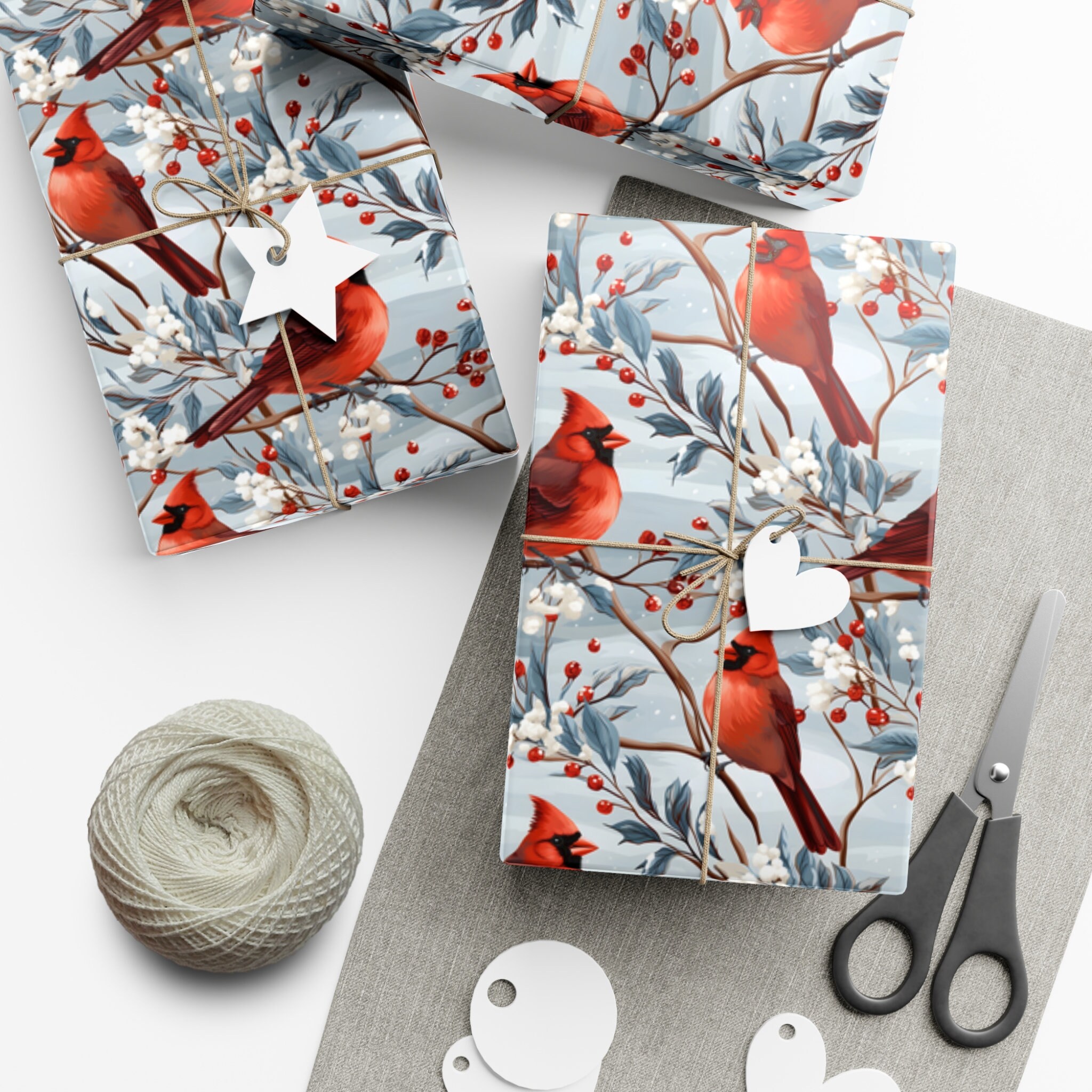 Cardinal Wrapping Paper, Christmas Wrapping Paper, Christmas Wrapping ...