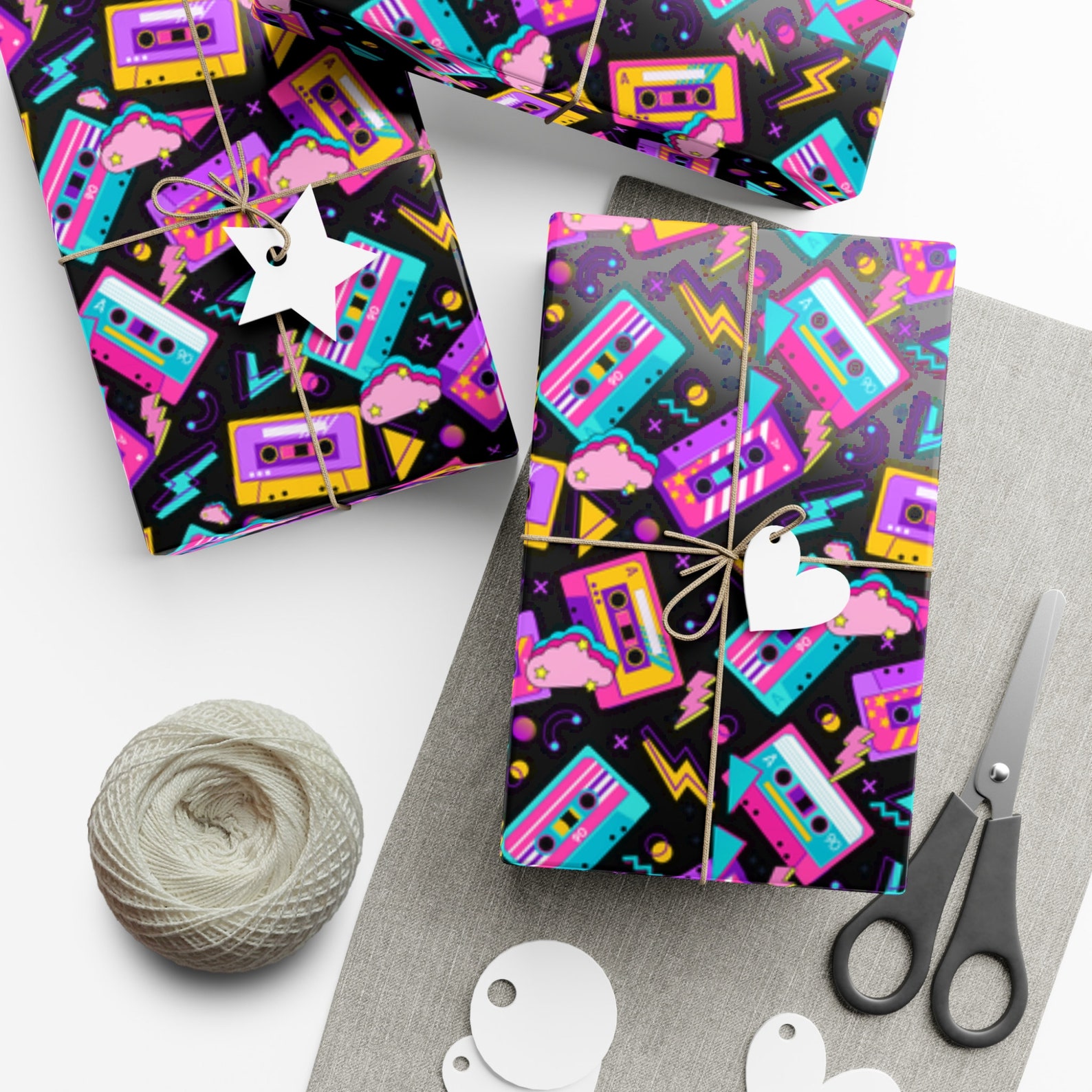 Retro 90s Wrapping Paper, 90s Theme Wrapping Paper, 90s Party Decor ...