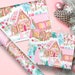 Candy Theme Wrapping Paper, Gingerbread House Wrapping Paper, Pink ...