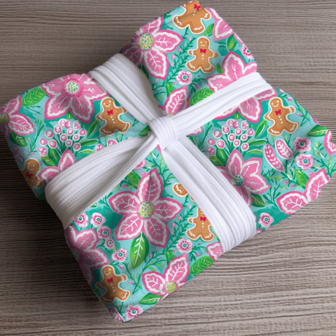 Gingerbread Man Throw Blanket, Preppy Christmas Blanket, Bright Pastel ...