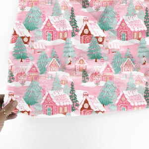 Pink Gingerbread House Throw Blanket, Cute Pink Christmas Blanket, Pink ...
