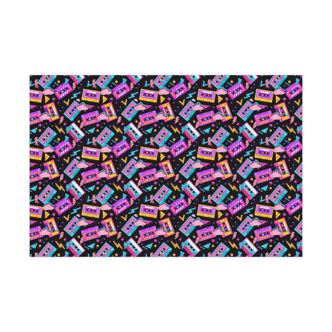 Retro 90s Wrapping Paper, 90s Theme Wrapping Paper, 90s Party Decor ...
