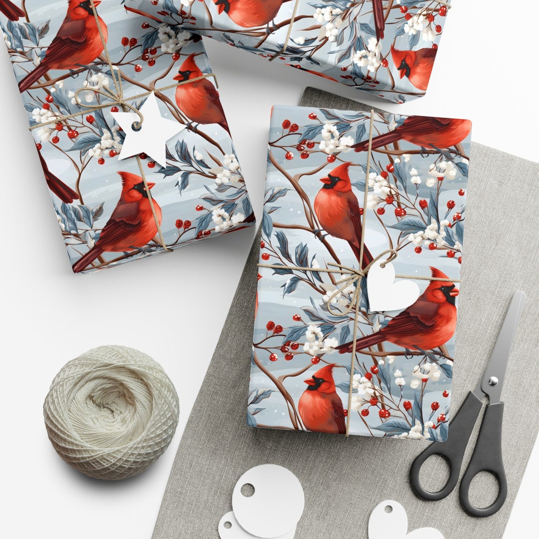 Cardinal Wrapping Paper, Christmas Wrapping Paper, Christmas Wrapping ...