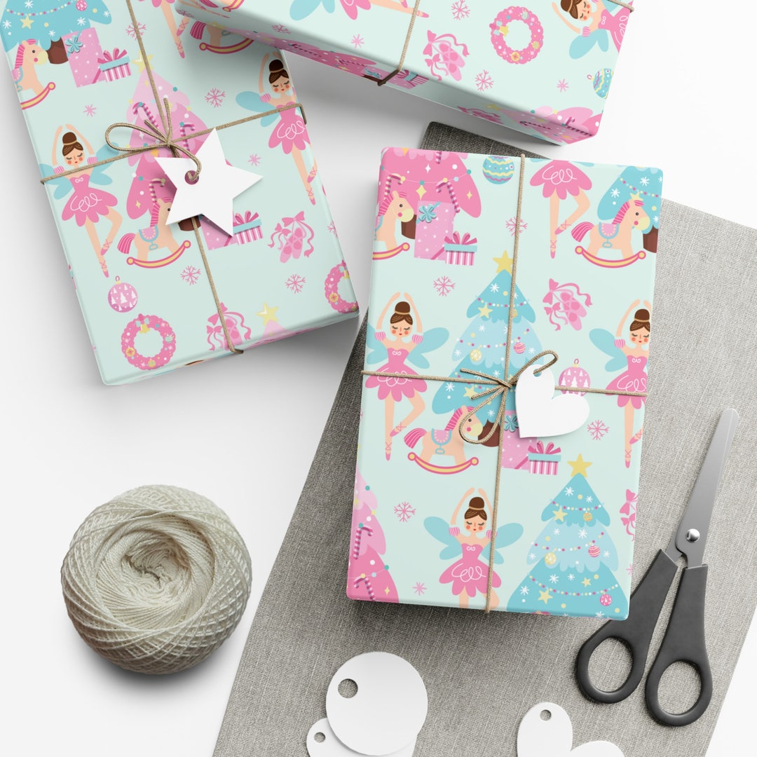 Pretty Girly Ballerina Nutcracker Christmas Wrapping Paper, Wrapping ...