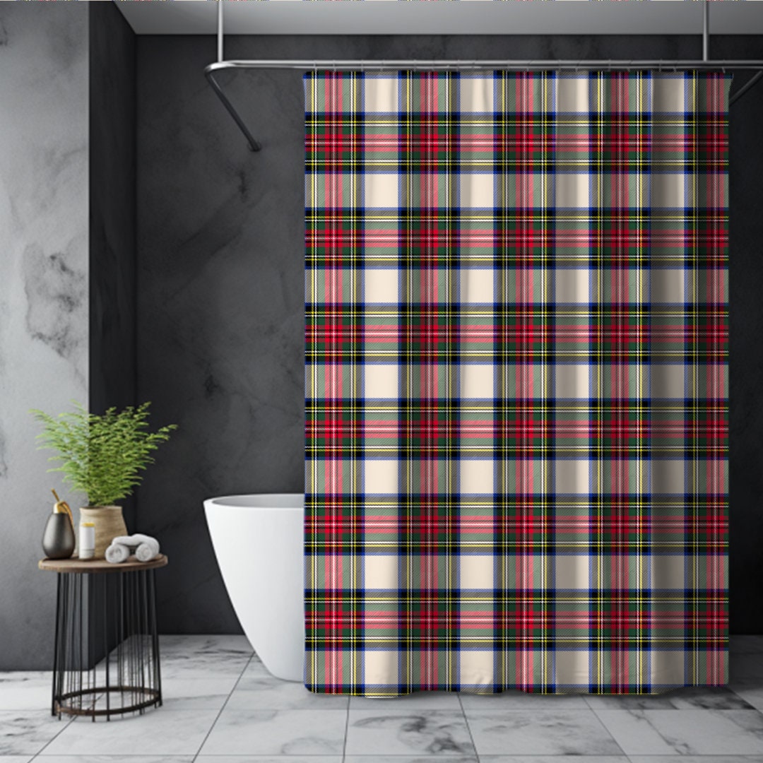 Christmas Plaid Shower Curtain Stewart Plaid Shower Curtain Preppy Plaid Shower Curtain Scottish Plaid Shower Curtain Preppy Home Decor Etsy