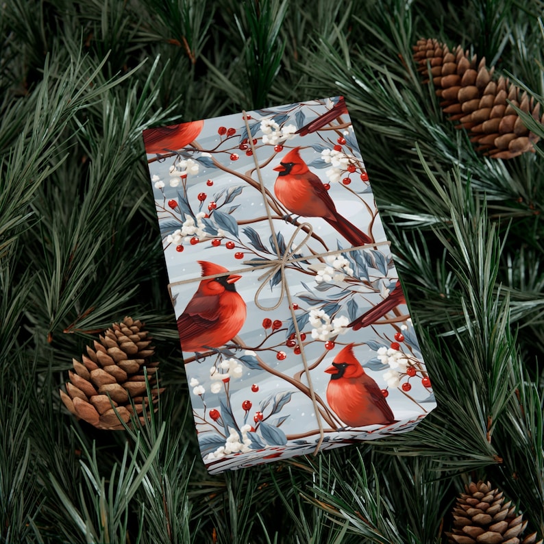 Cardinal Wrapping Paper, Christmas Wrapping Paper, Christmas Wrapping ...