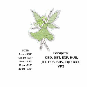 Fairy Embroidery Design, Faerie Pattern for Embroidery Machine, Fae ...