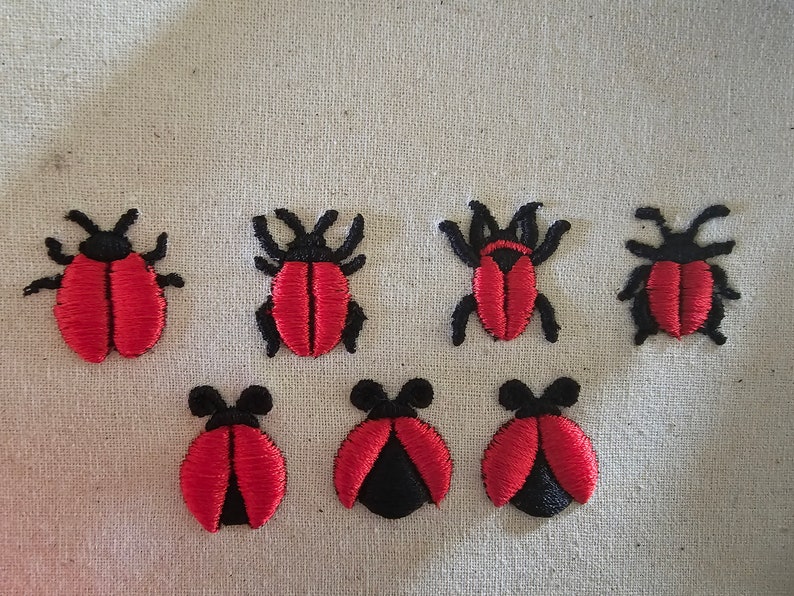3D Puff Foam Mini Micro Tiny Ladybug Satin Stitch Monogram Add on ...