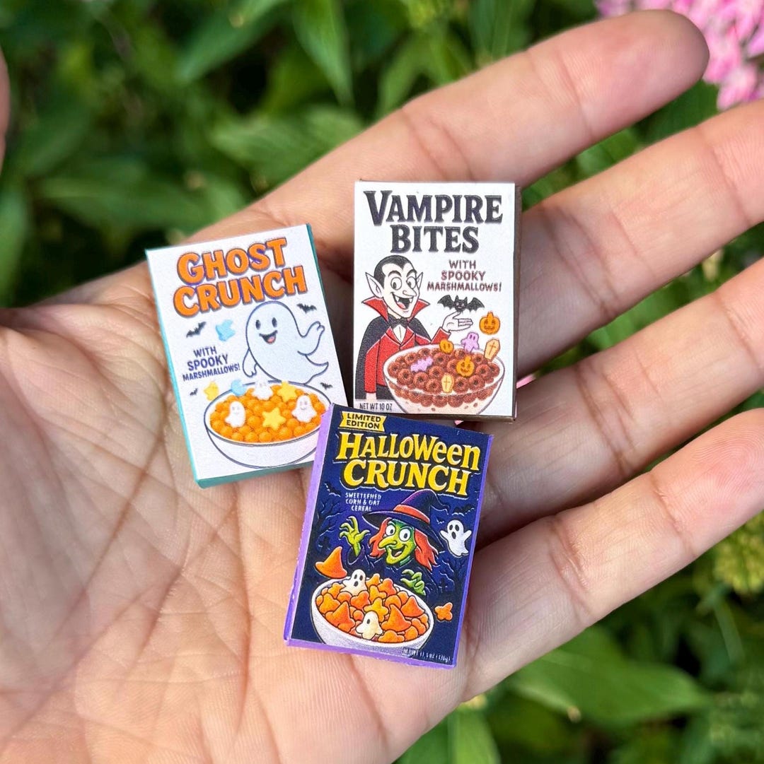 Halloween Dollhouse Decor Miniature Cereal Boxes 1:12 Scale Accessories ...