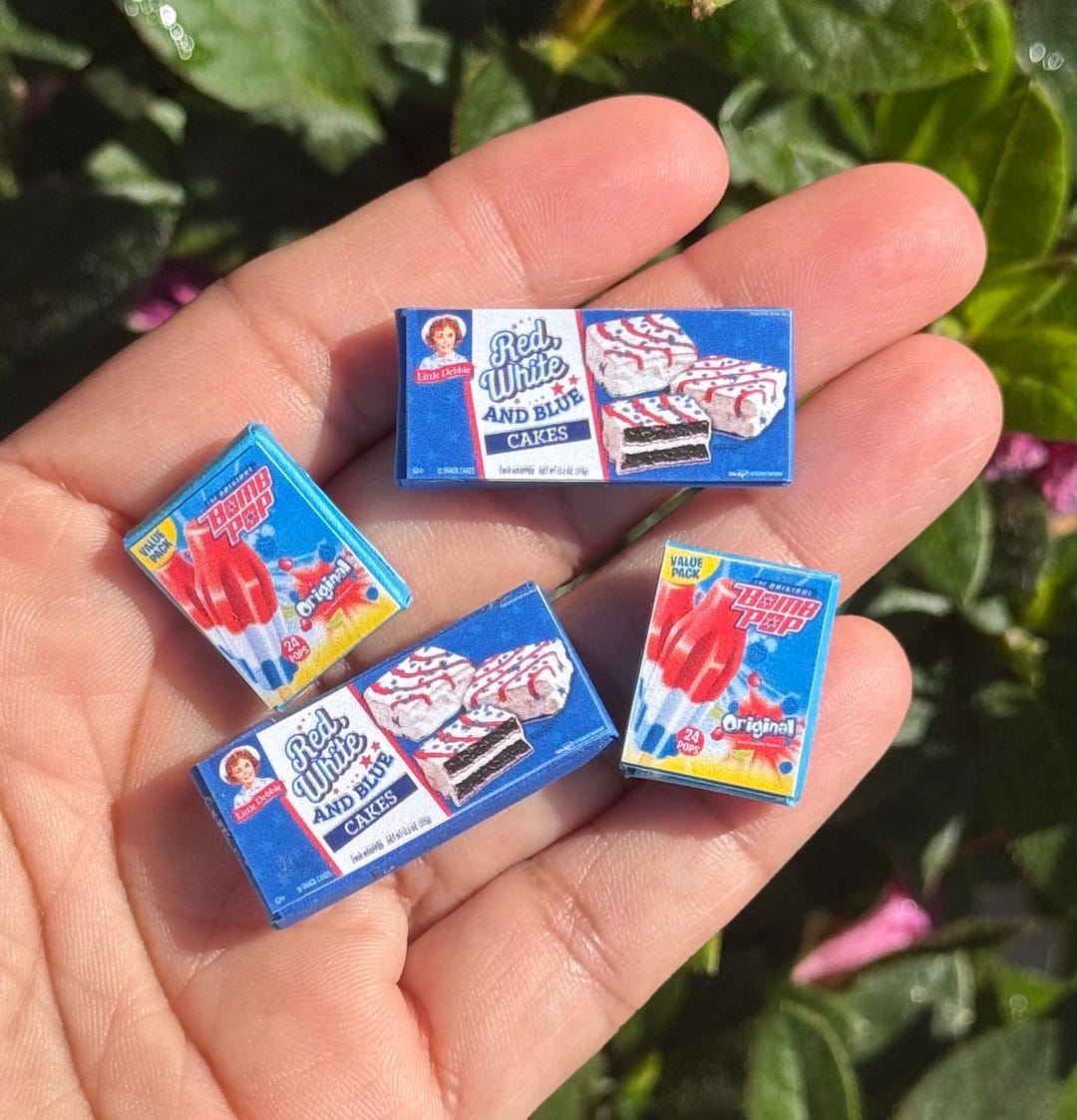 Dollhouse Miniature 4th of July Food Accessory, Mini Popsicles Cakes ...