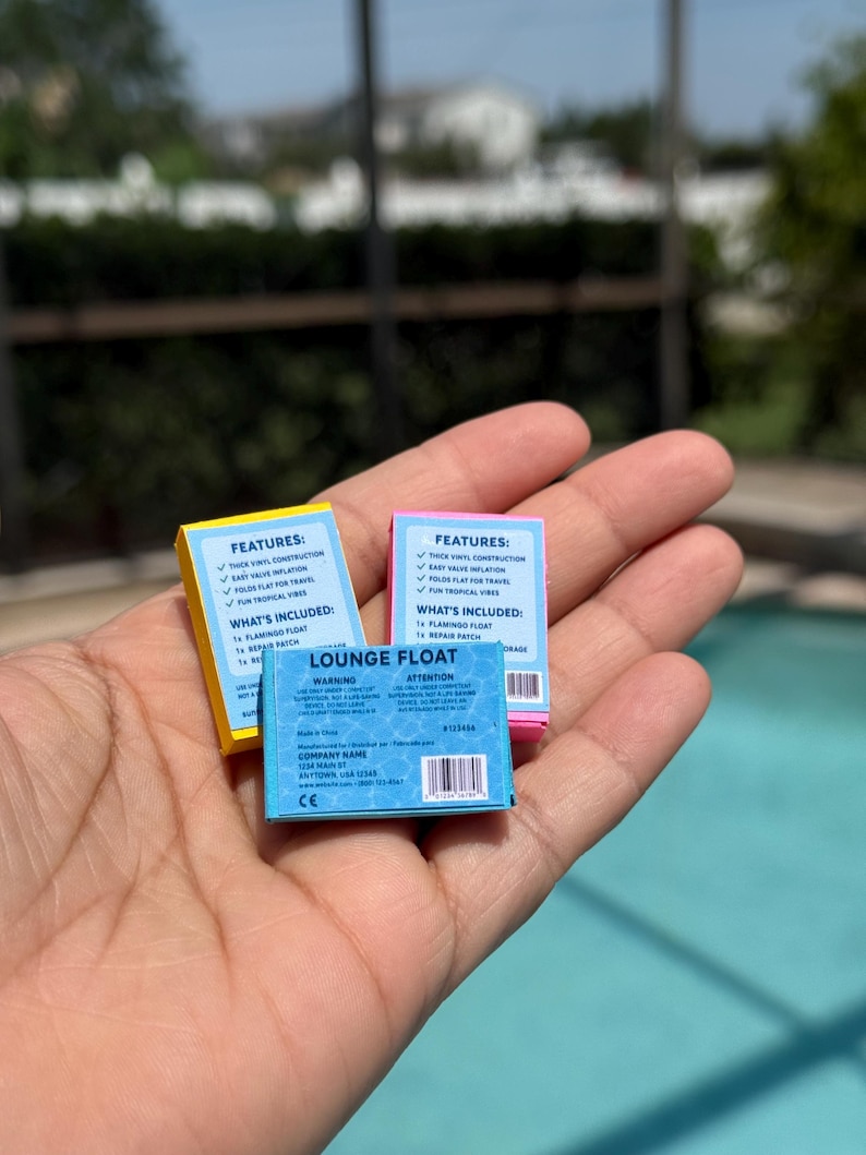Miniature Pool Float Boxes for Dollhouse 1:12 Scale Summer Decor ...
