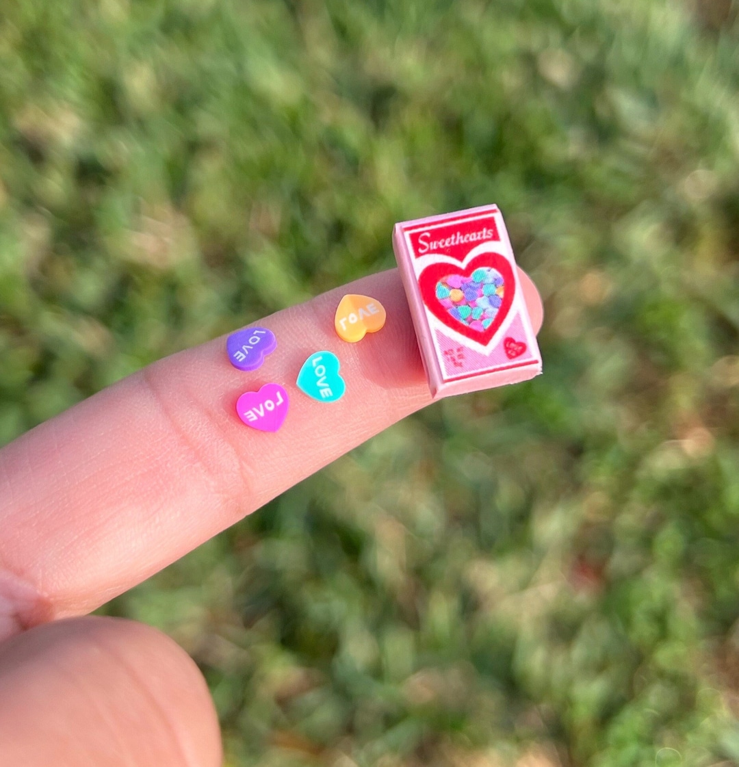 Dollhouse Valentine’s Day Candy Hearts Miniature, Mini V-day Doll House ...