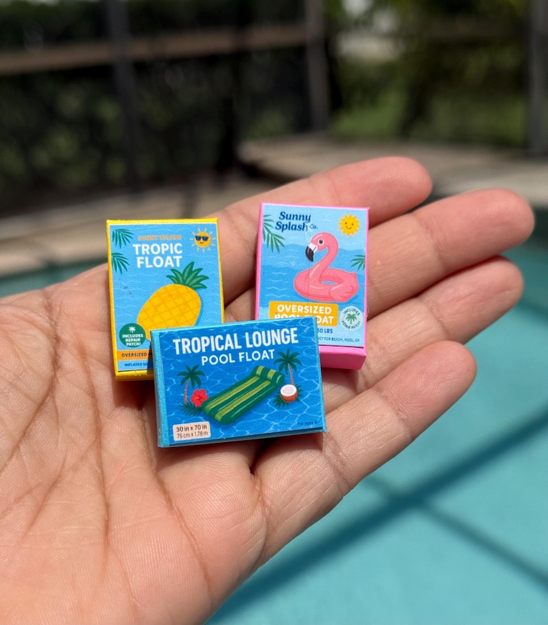 Miniature Pool Float Boxes for Dollhouse 1:12 Scale Summer Decor ...