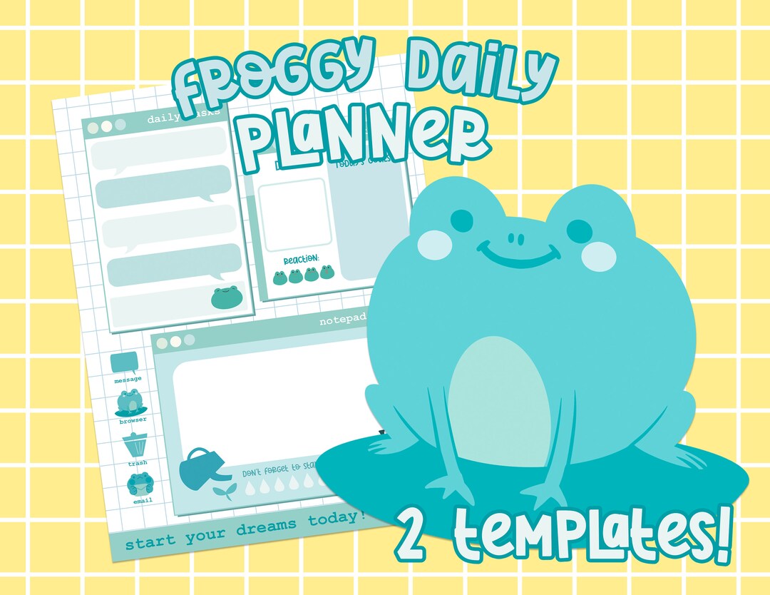 Froggie Cute Daily Journal Sheet | Aesthetic Planner | Kawaii Printable ...