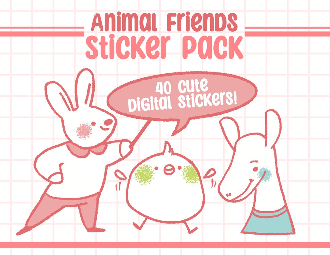 Animal Friends Cute Digital Stickers for Goodnotes | Digital Planner ...