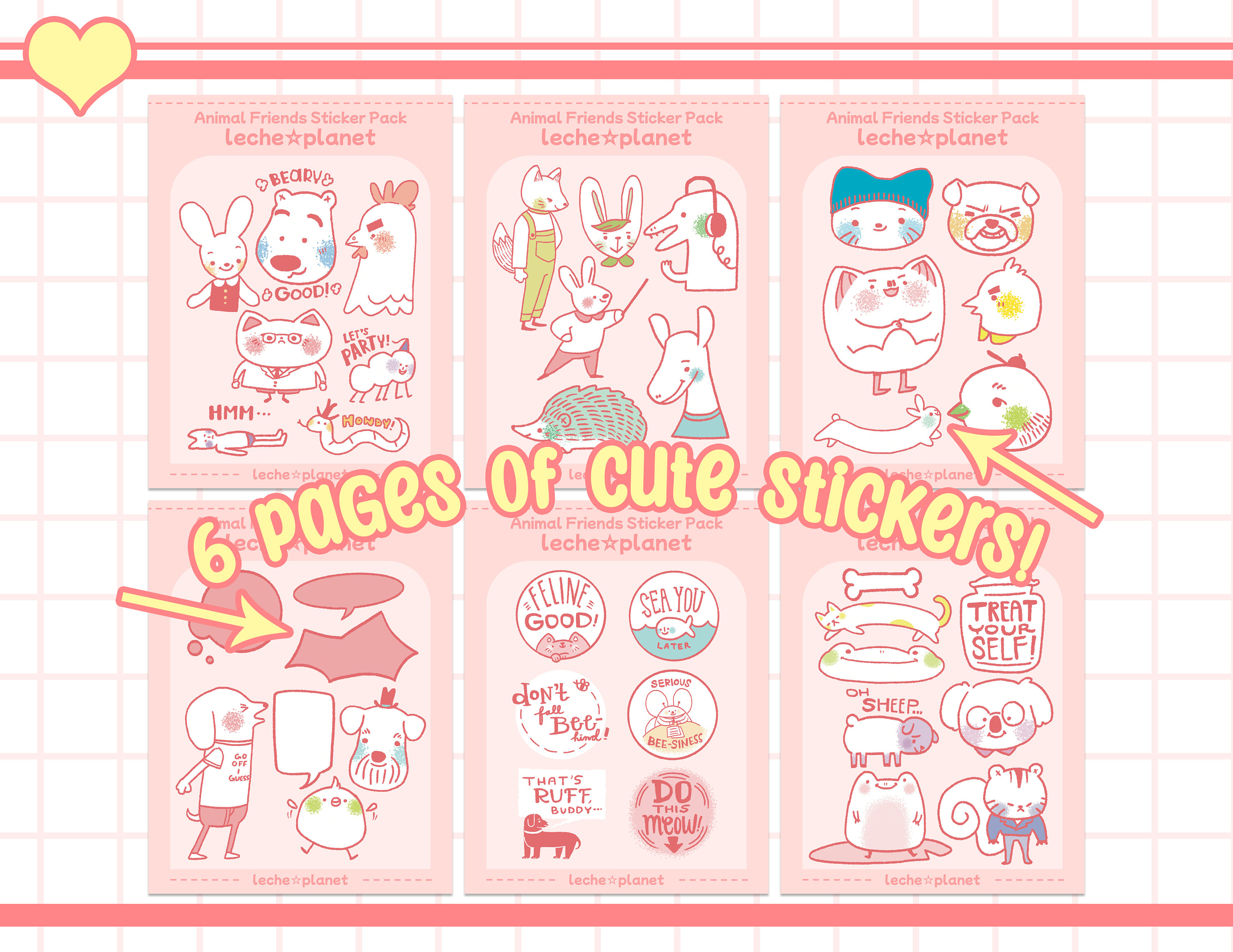 Animal Friends Cute Digital Stickers for Goodnotes | Digital Planner ...