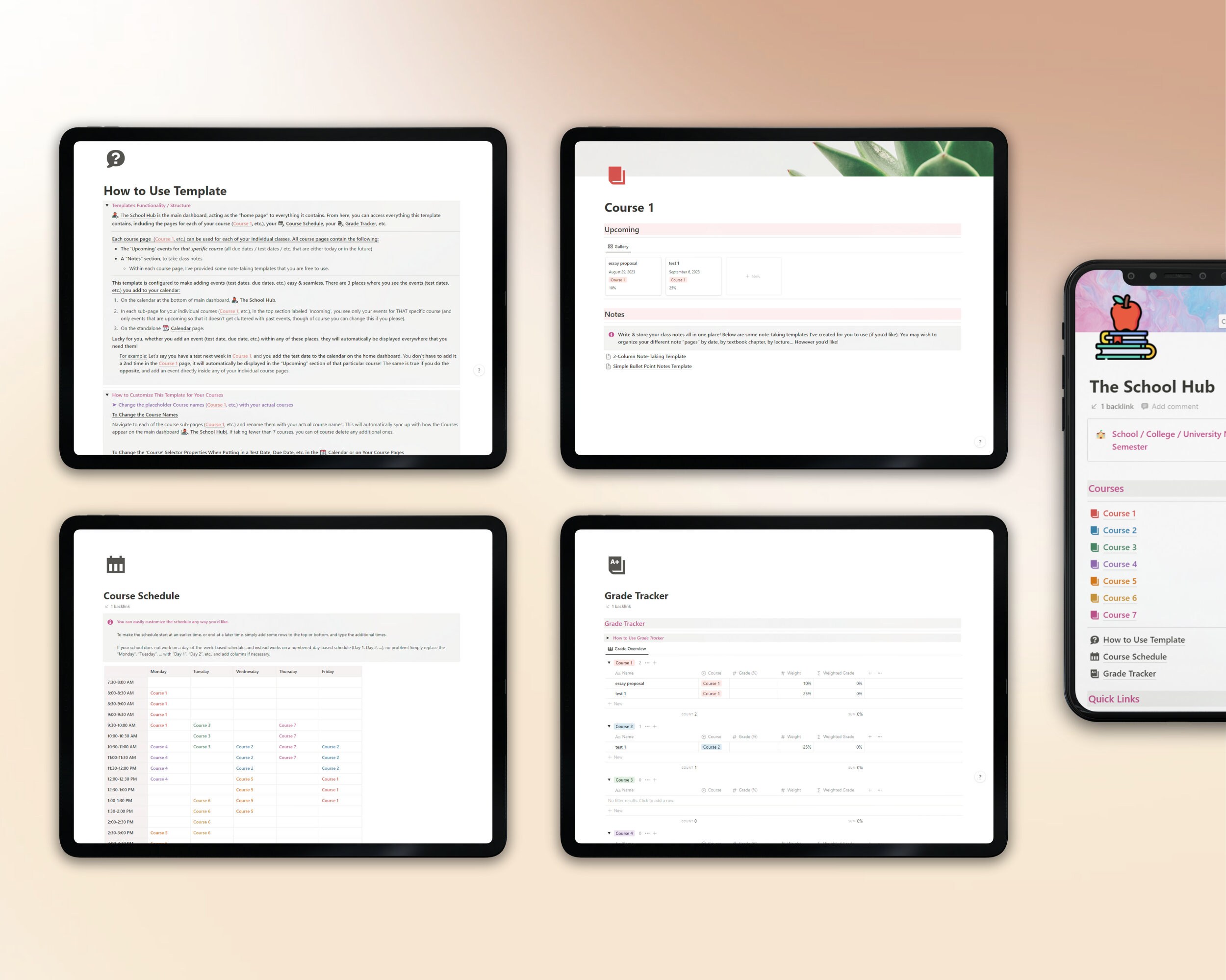 Notion Student Planner Template | School Dashboard Notion Template ...