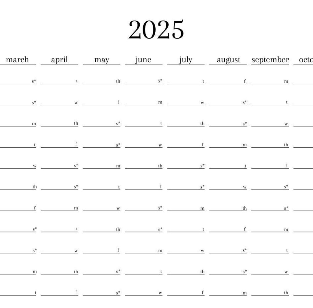 2025 Full Year Printable Minimalist Calendar - Planning and ...