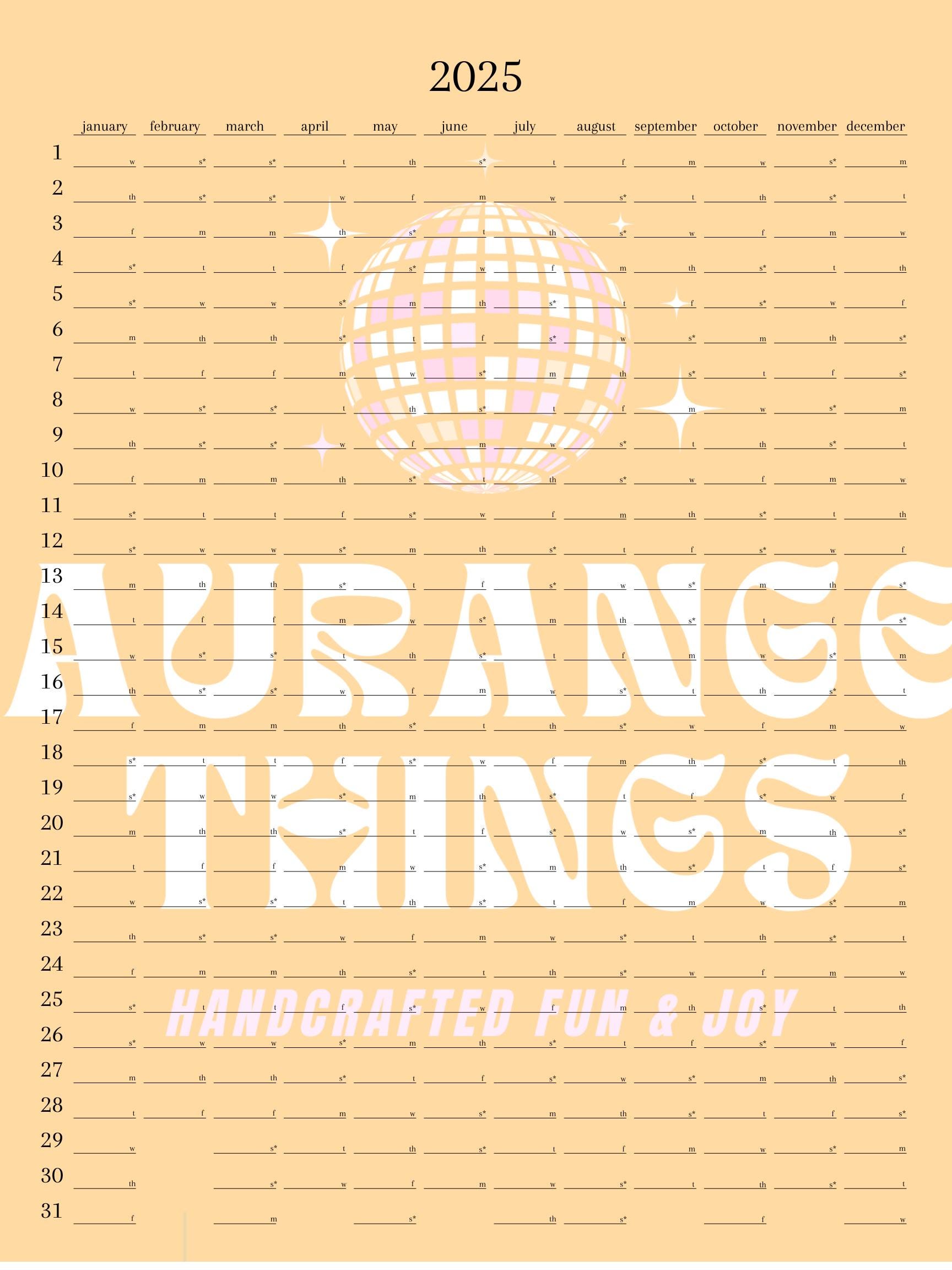2025 Full Year Printable Minimalist Calendar - Planning and ...