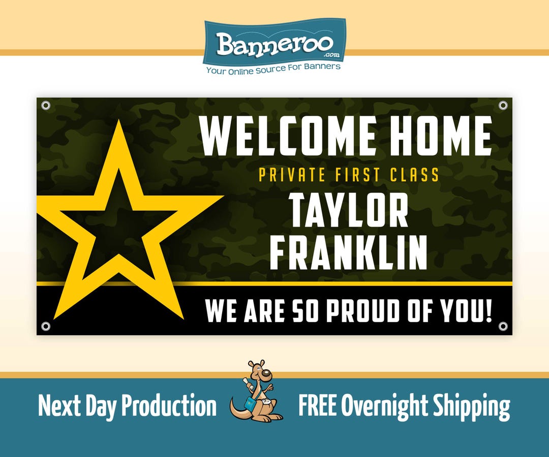 Army Welcome Home Banner | Military Banner | Congratulations Soldier ...