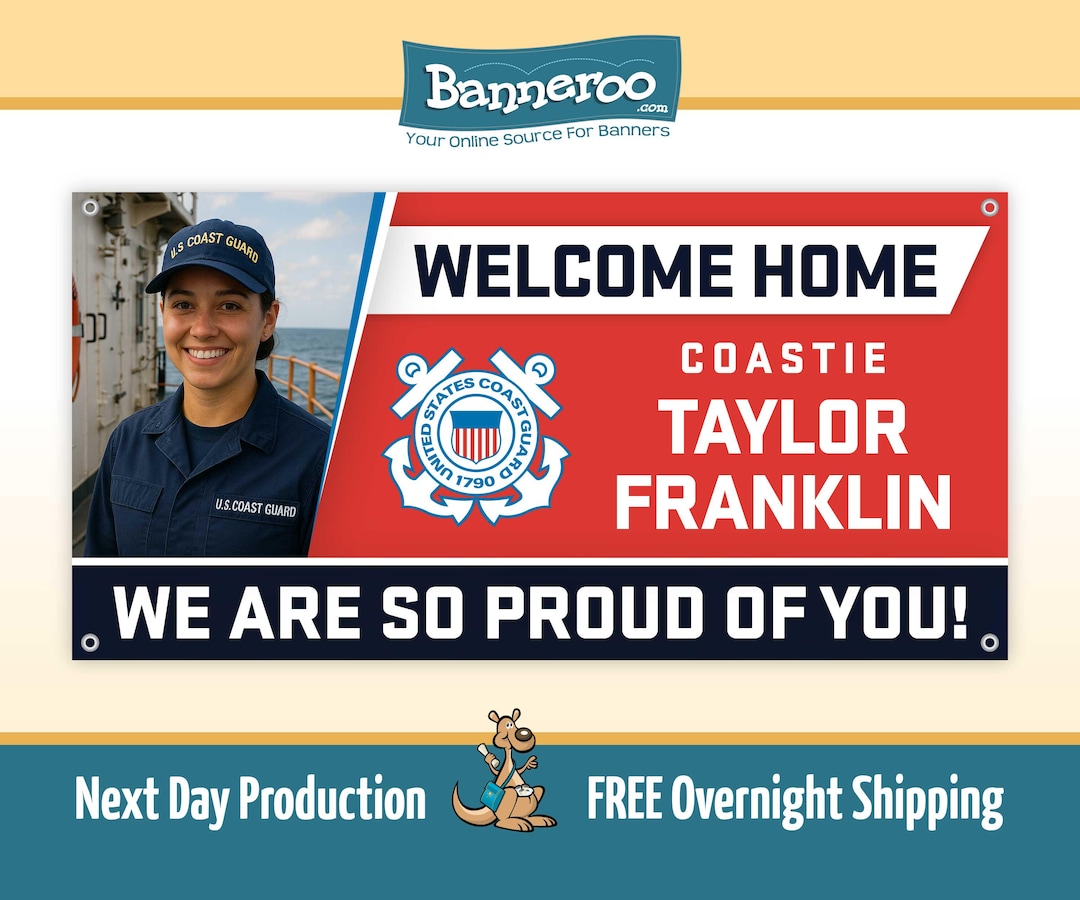 Custom Coast Guard Welcome Home Banner: USCG Graduation, Retirement - Etsy