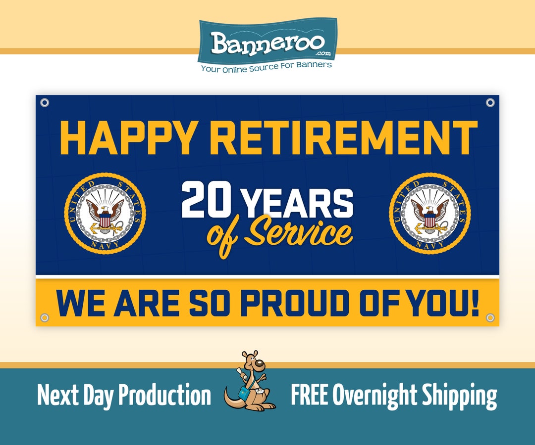 Navy Retirement Banner | Happy Retirement Navy Banner | Banner for ...