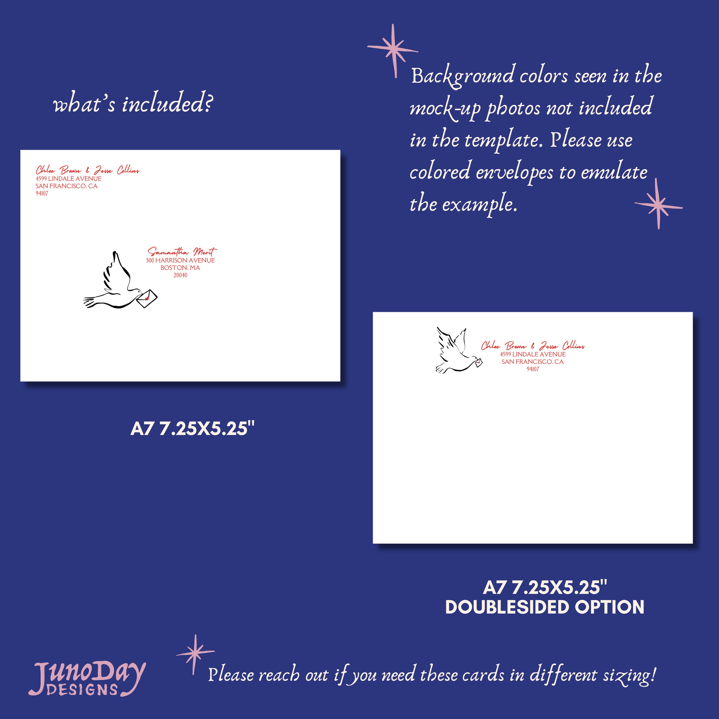 A7 Envelope CANVA Template | Vintage Minimalist Casual Handdrawn ...