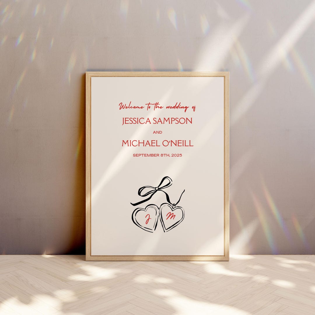 Wedding Sign CANVA Template | Modern Minimalist Casual Fun Handdrawn ...