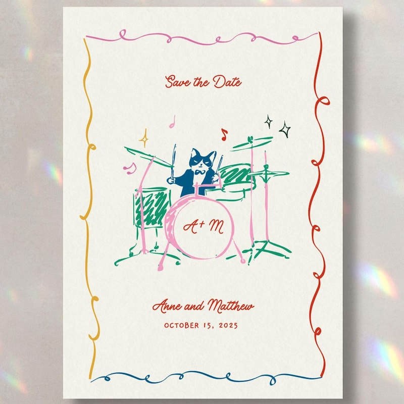 Funky Save the Date Card - Etsy