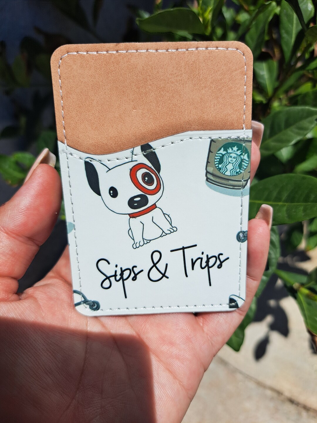 Sips and Trips Card Holder With Puppy and Latte Sublimated - Etsy