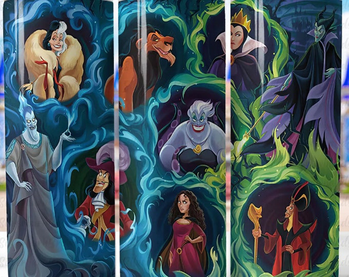 RTS Ready for Sublimation on 20 Oz Skinny Tumbler Disney Villians ...