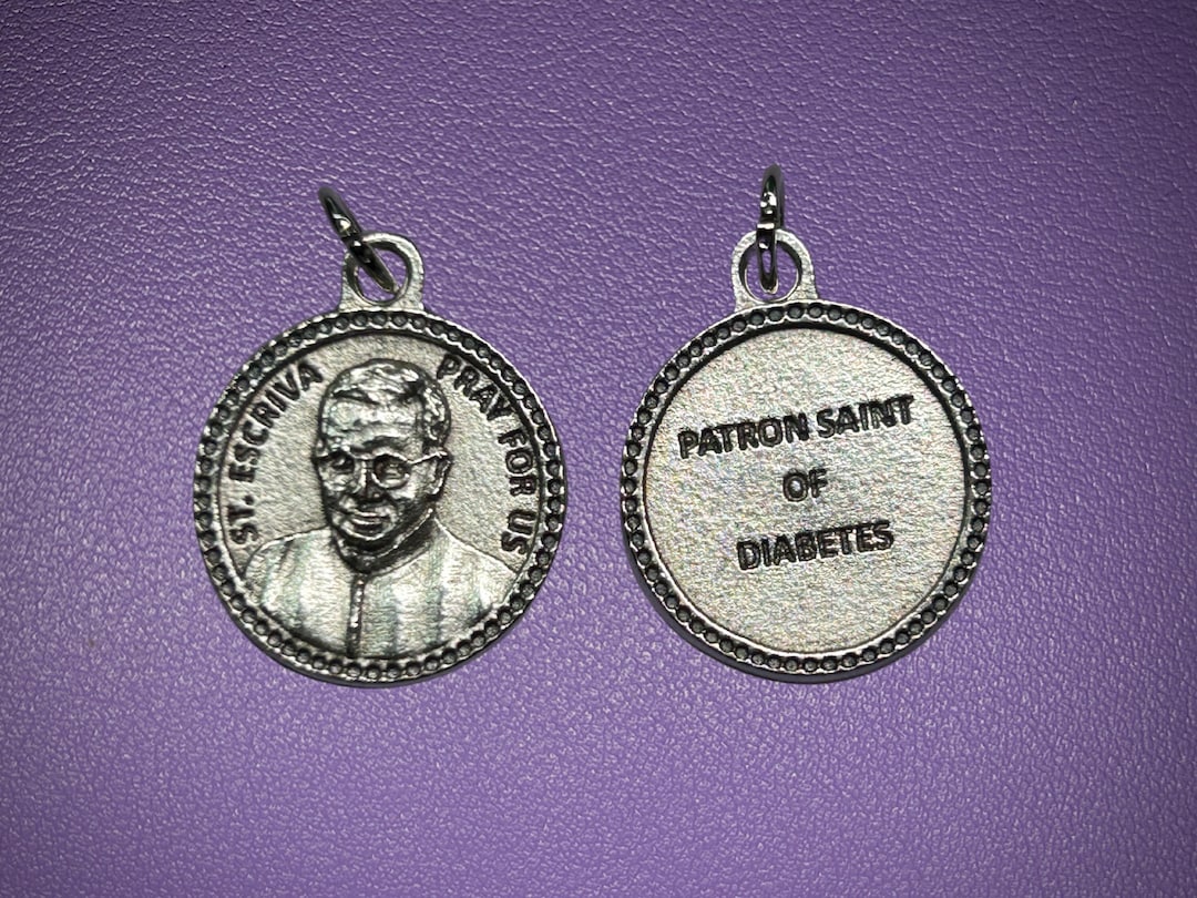 Saint Escriva Round Medal, Patron Saint of Diabetes, Patron of Ordinary ...