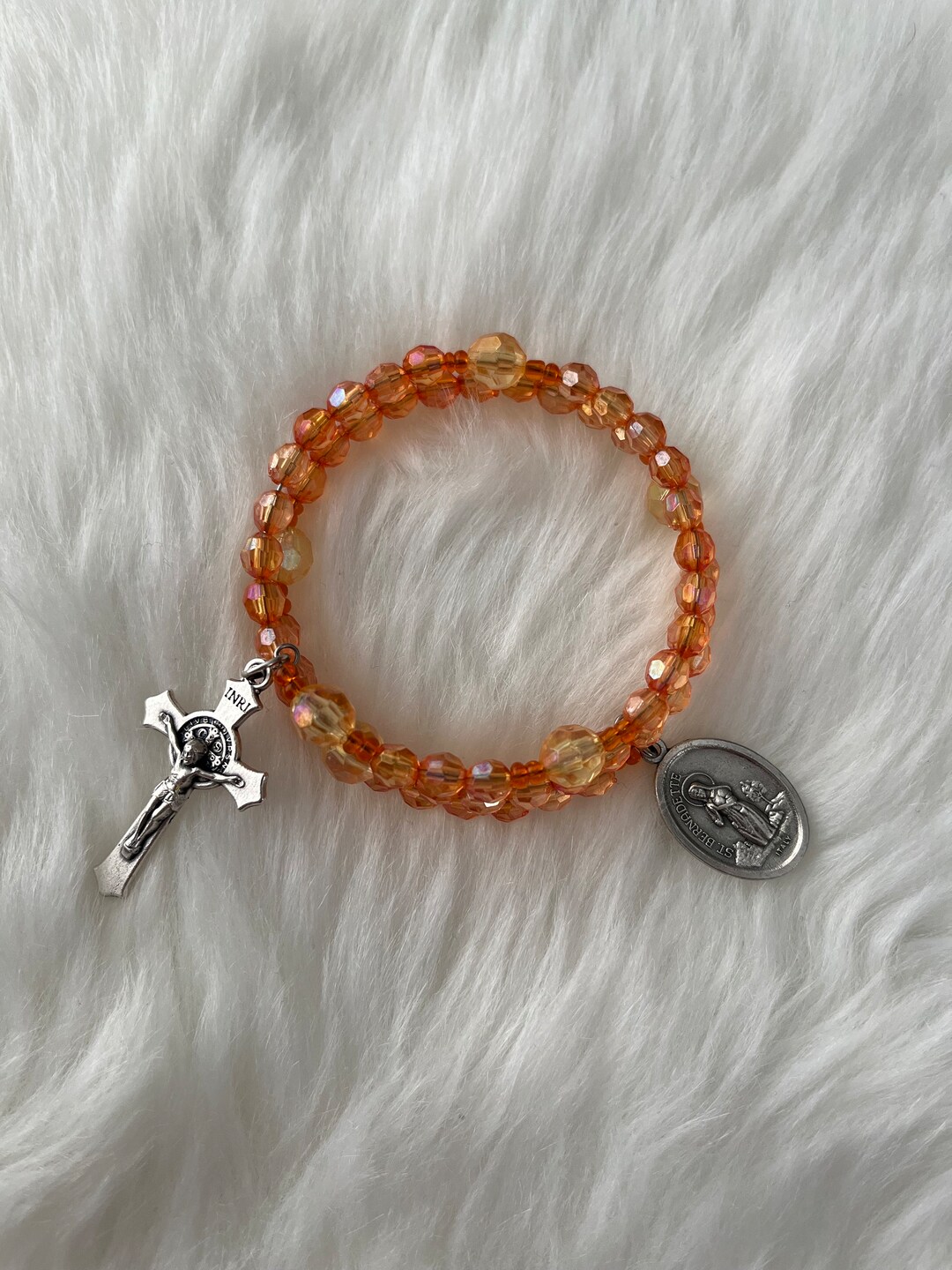 Multiple Sclerosis Inspired Rosary Wrap Bracelet, St Bernadette Rosary ...