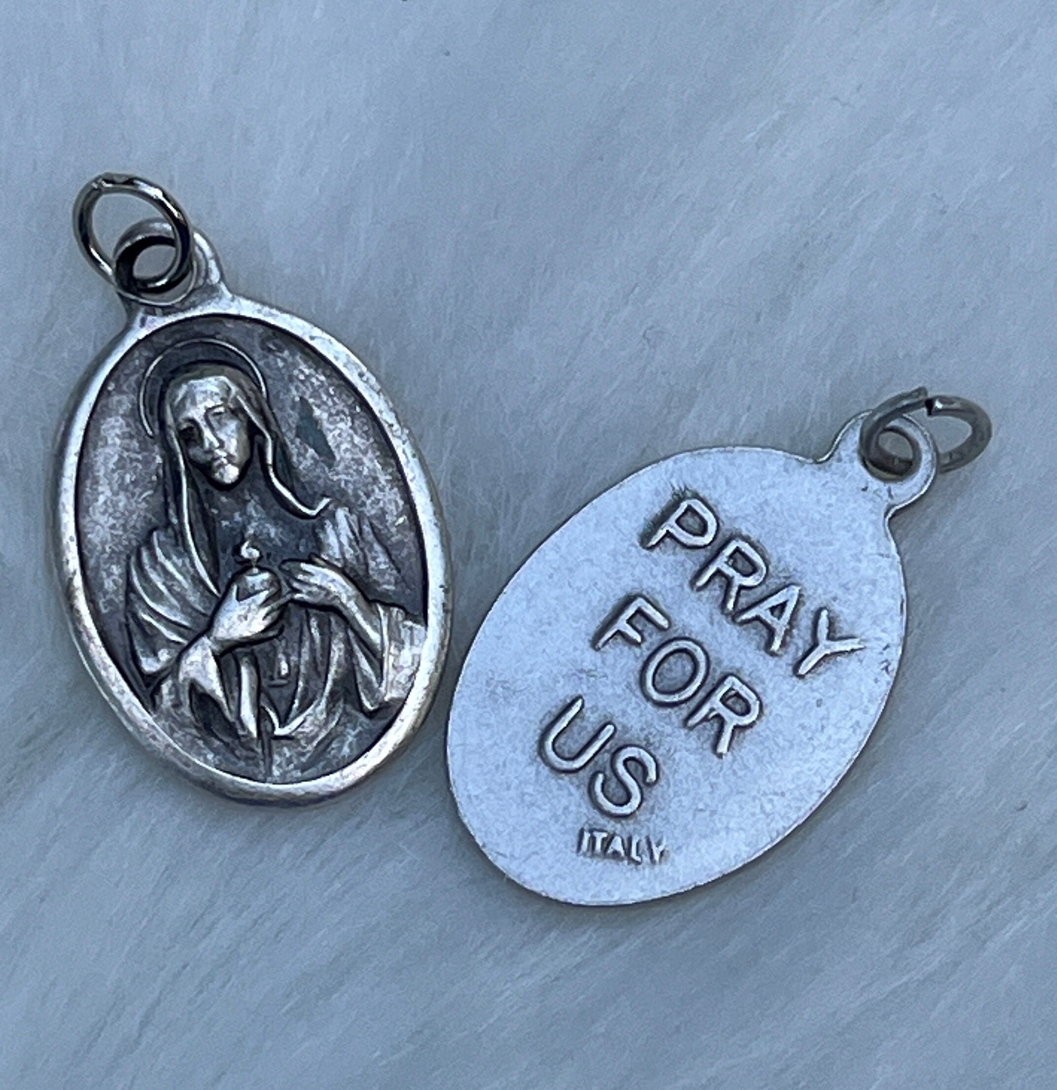 Sacred Heart of Jesus Medal Catholic Gift Silver Oxidized - Etsy