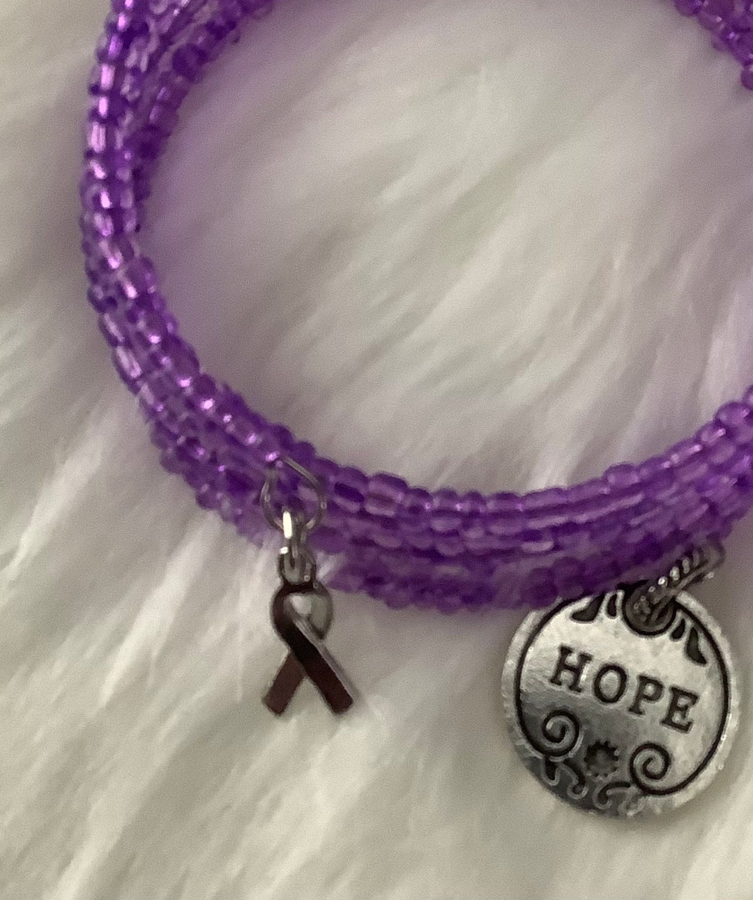 Lupus Awareness Ribbon Wrap Bracelet, Lupus Warrior Gift, Awareness ...
