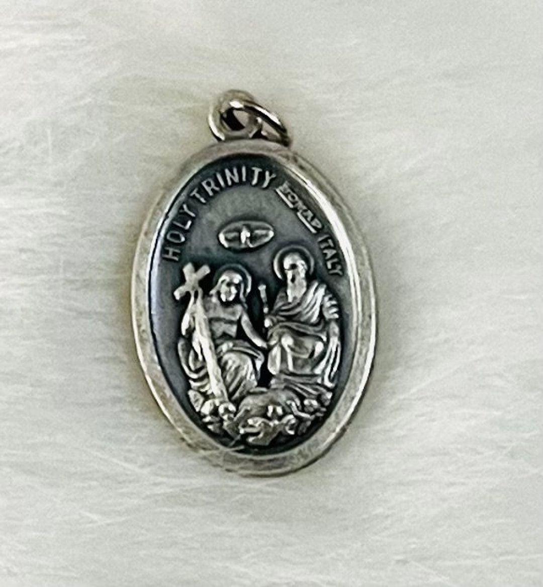 Holy Trinity Medal Father and Son Holy Spirit Medal Silver - Etsy