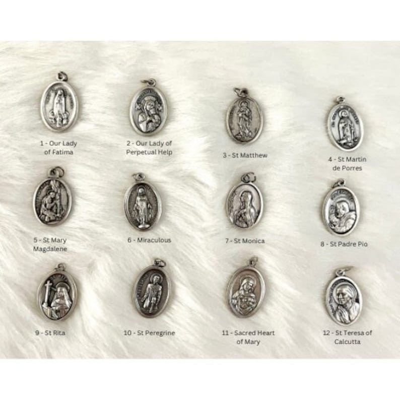 Patron Saint Medal - Silver Oxidized Die Cast, Ruega Por Nosotros Medal ...