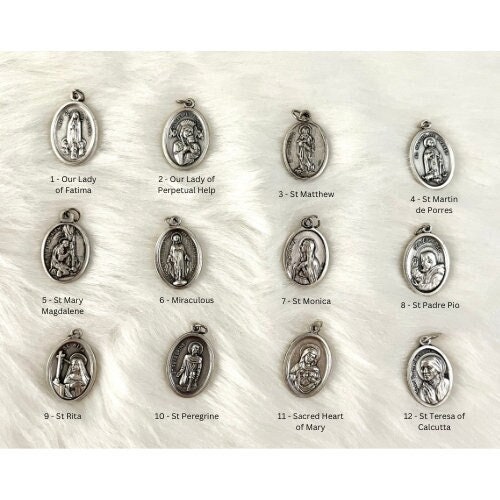 Patron Saint Medal - Silver Oxidized Die Cast, Ruega Por Nosotros Medal ...