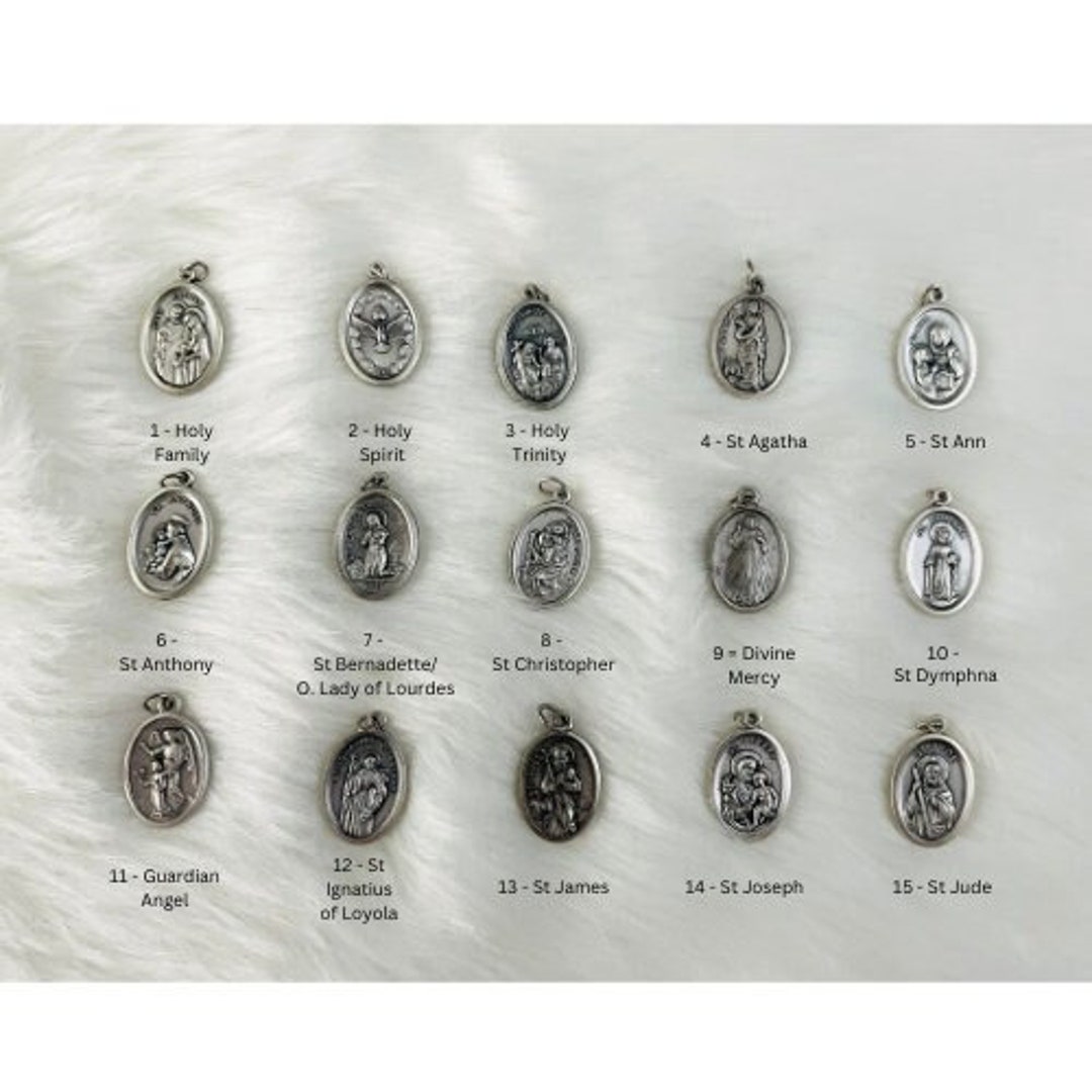 Patron Saint Medal - Silver Oxidized Die Cast Patron Saint Medals ...