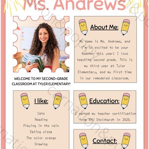 Meet the Teacher Template: Editable Digital Template for Elementary ...