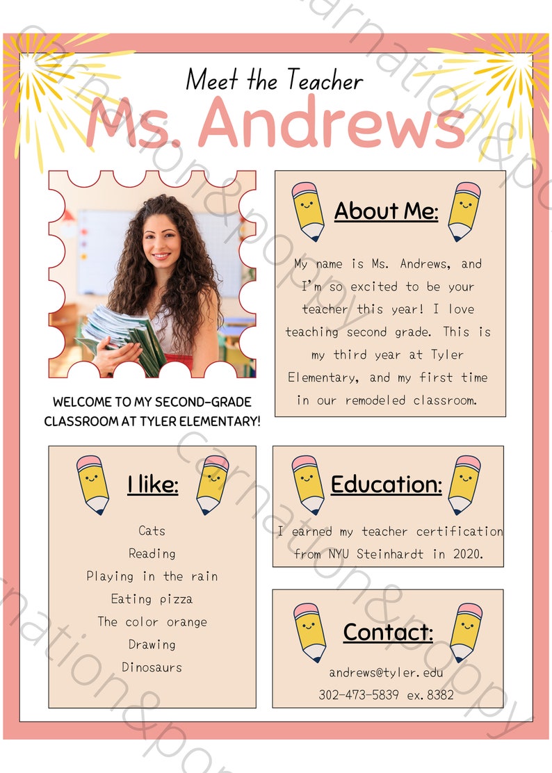 Meet the Teacher Template: Editable Digital Template for Elementary ...