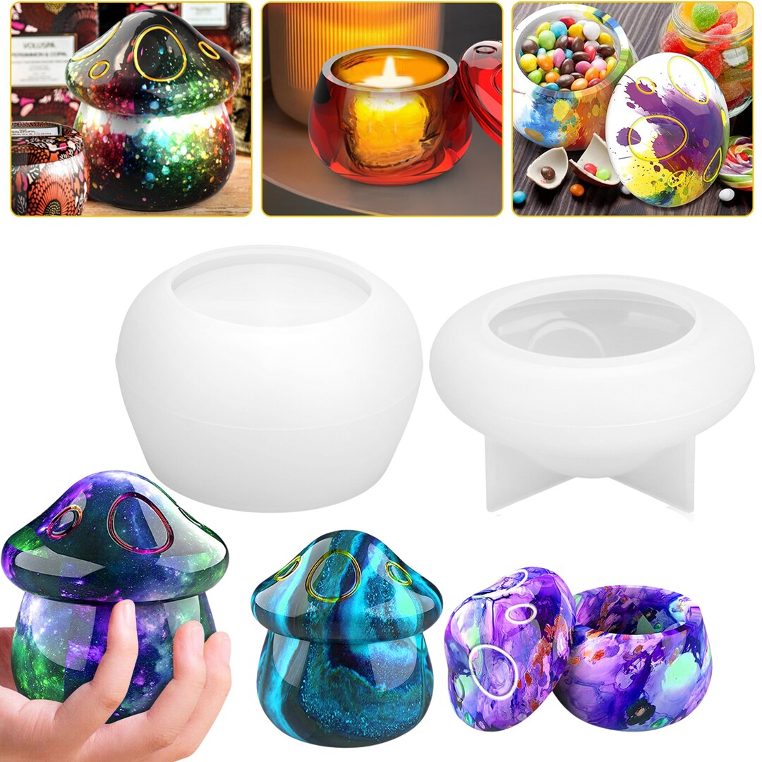 Resin Mold Set DIY 3D Mushroom Storage Box Silicone Mold Epoxy - Etsy ...