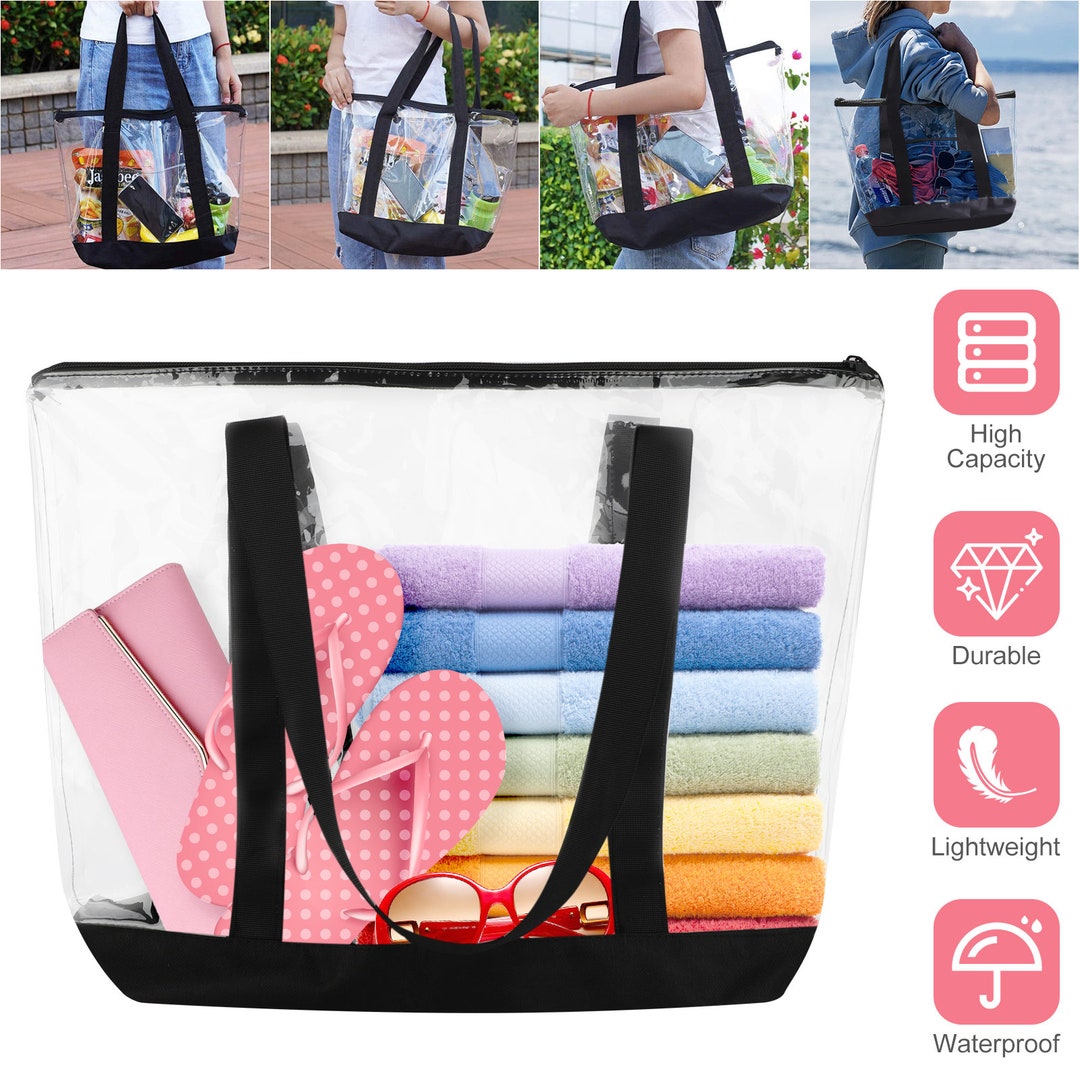 Unisex Extra Large Clear Tote Bag PVC Purse Handbag Security - Etsy