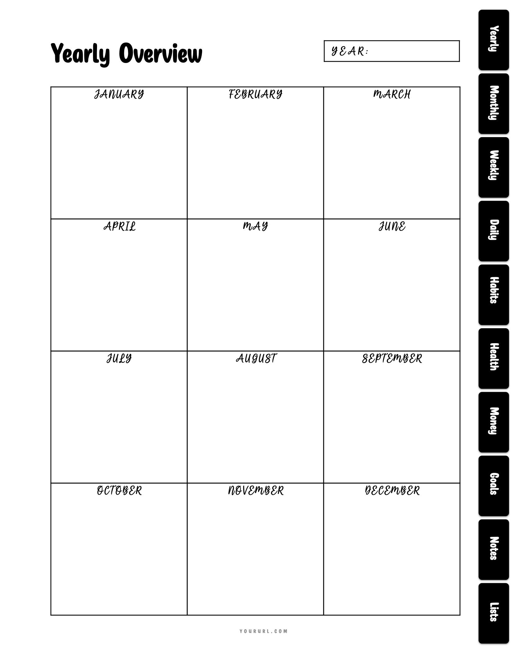 Blacknwhite Planner - Etsy